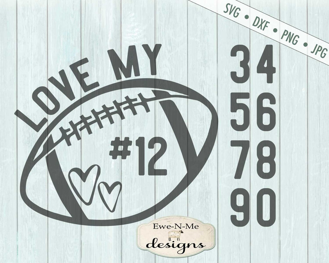 Football Mom SVG Love My svg football player svg | Etsy