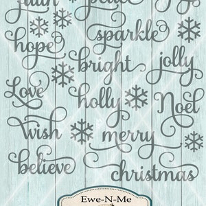 Christmas SVG File - Christmas Words Svg Bundle - Holiday Cut Files ...
