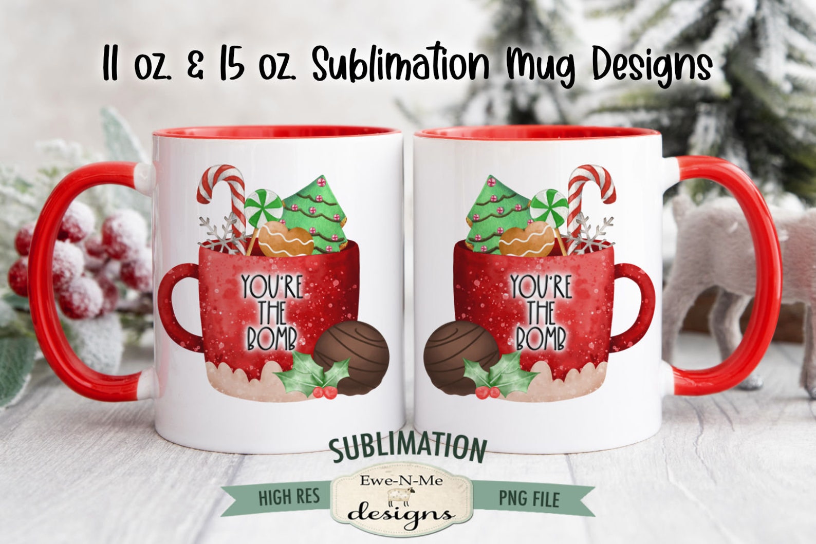 Cocoa Bomb Mug Design Sublimation Bundle - Cute Cocoa Bomb Design ...