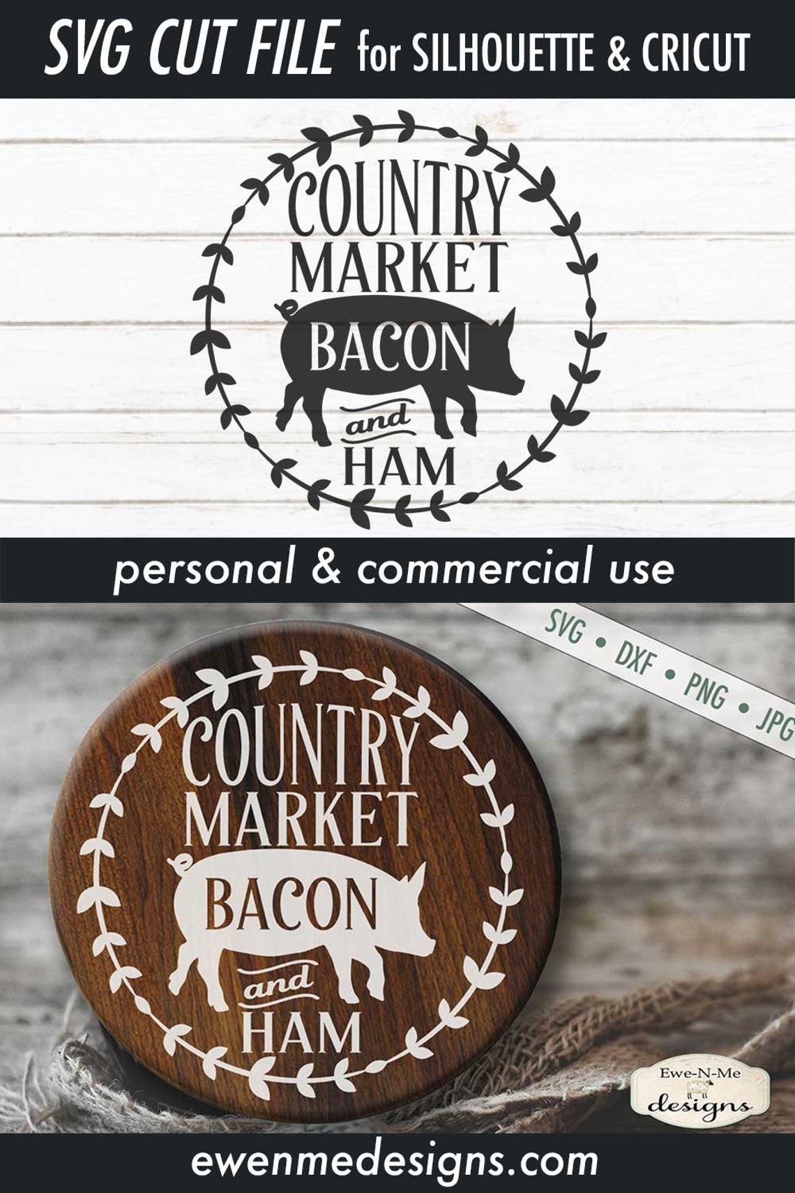 Country Market SVG pig svg bacon ham svg farm svg | Etsy