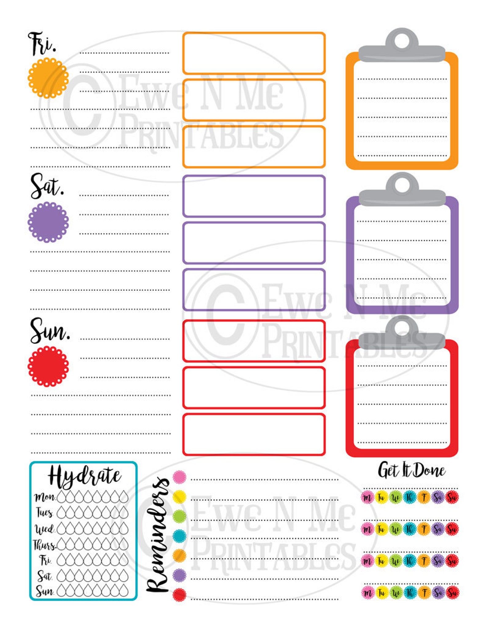 Letter Size Planner Pages Printable Planner Pages Happy - Etsy