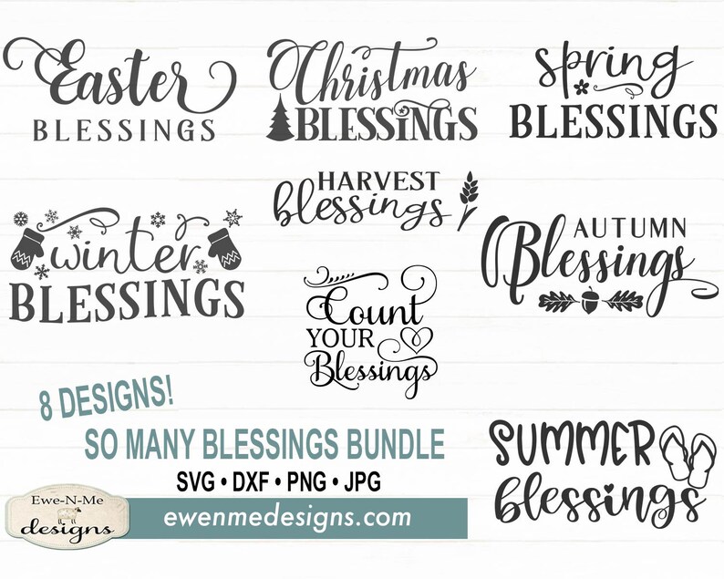 Blessings SVG Bundle - Autumn Blessings SVG - Christmas Blessings SVG ...