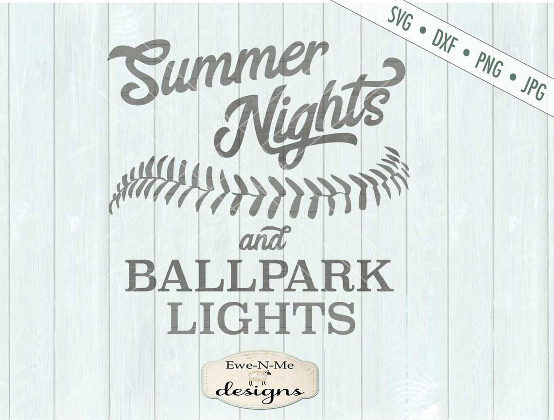 Summer Nights Svg Ballpark Lights Svg Baseball SVG | Etsy