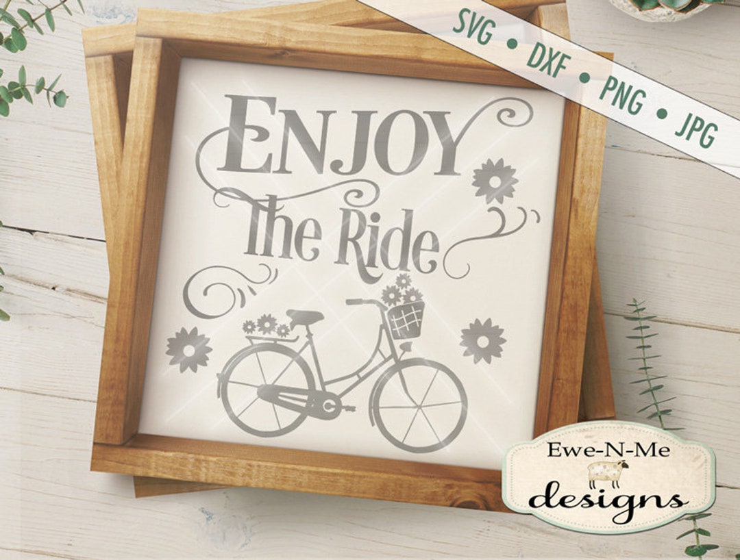 Bicycle SVG - Enjoy the Ride SVG Square - Bicycle Flowers SVG - Summer ...