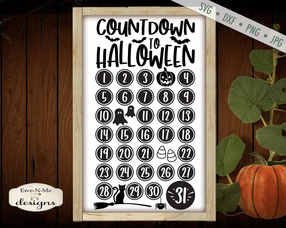 Countdown to Halloween SVG - Ghost SVG - Black Cat Broom Svg - Etsy