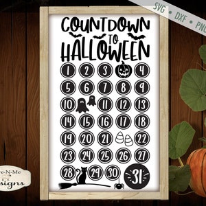 Countdown to Halloween SVG Ghost SVG Black Cat Broom Svg - Etsy
