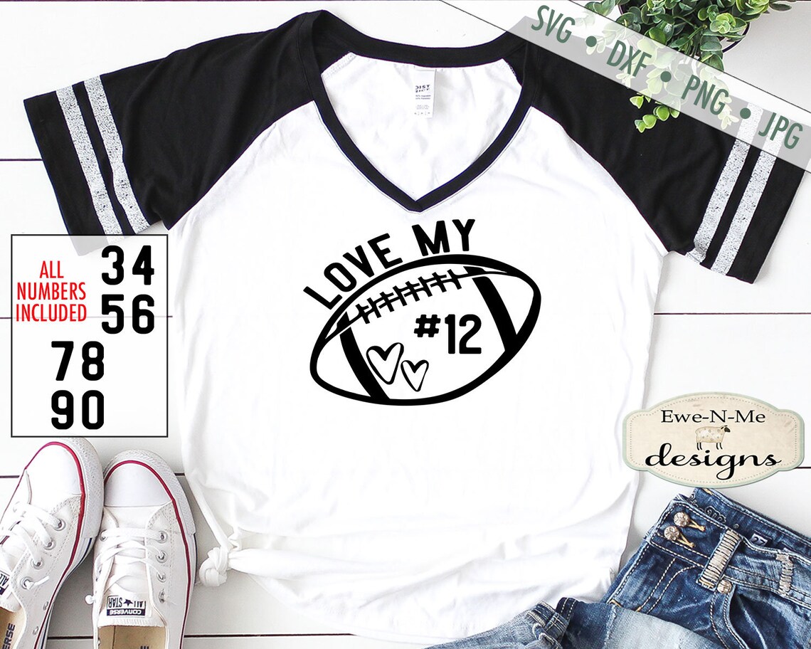 Football Mom SVG Love My svg football player svg | Etsy