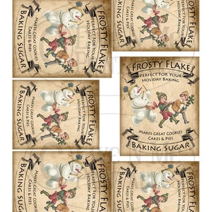 Primitive Christmas Label Printable - Victorian Snowman Primitive Tags ...