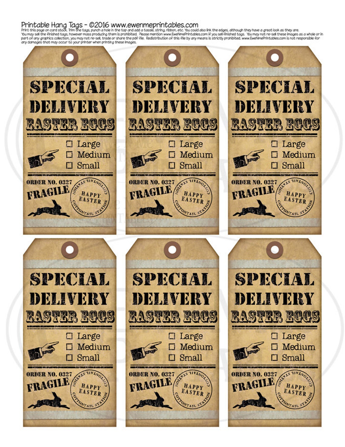 Easter Tags Printable Tags Special Delivery Easter Egg | Etsy