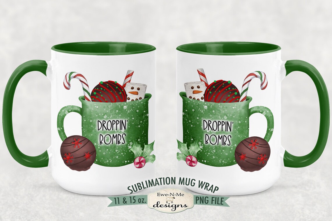 Cocoa Bomb Mug Design Sublimation Bundle - Cute Cocoa Bomb Design ...