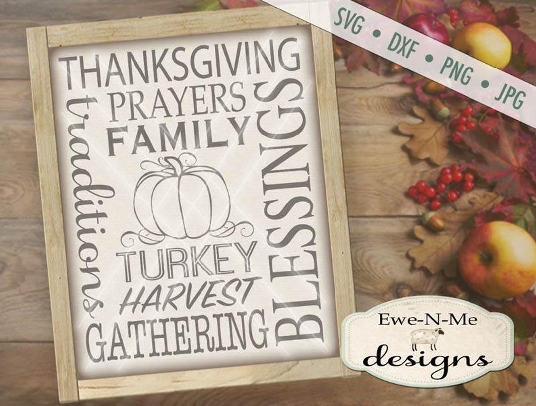 Thanksgiving SVG Subway Art Cutting File - Pumpkin Harvest - Digital ...