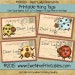 Printable Ladybug Tags With Vintage Postcard Background - Primitive ...