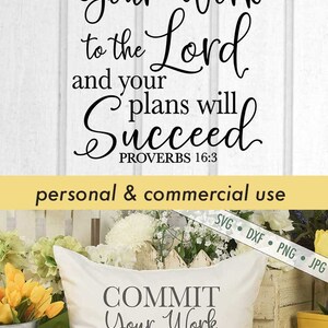 Proverbs 16 3 SVG - Commit Your Work Svg - You Will Succeed Svg - Bible ...