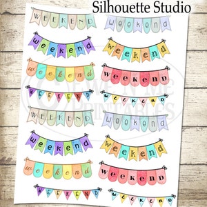Weekend Banner Printable Planner Stickers for Happy Planner Erin ...