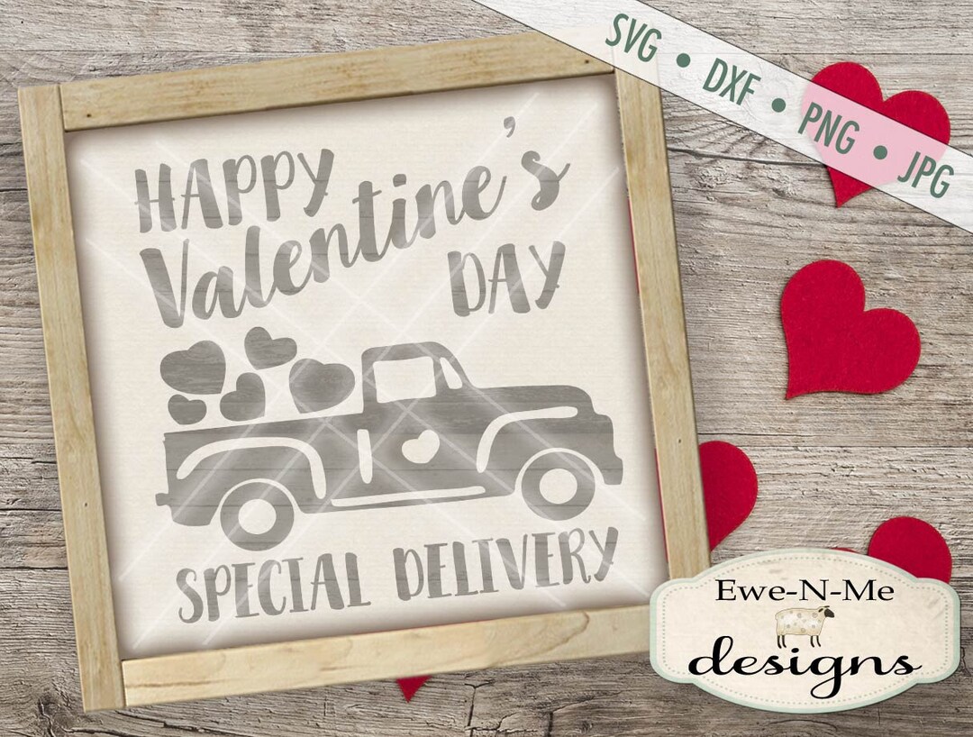 Valentine SVG Red Truck With Hearts SVG Special Delivery SVG Heart Svg ...