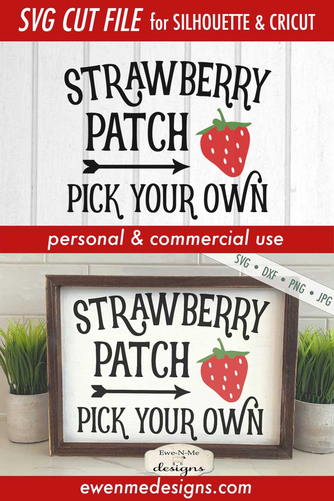 Strawberry Patch SVG - Pick Your Own SVG - Summer SVG - Commercial Use ...