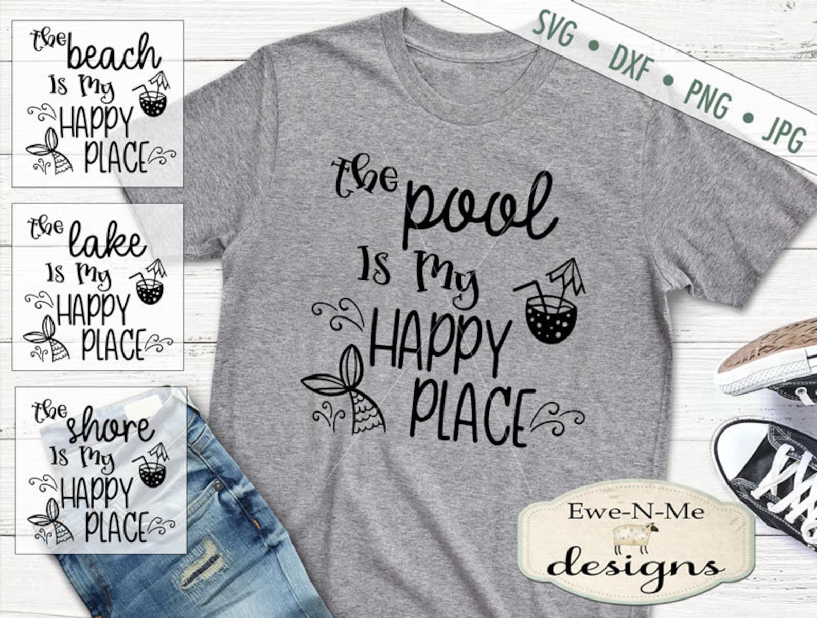 Pool SVG Beach SVG Lake SVG Shore Svg Happy Place Svg - Etsy