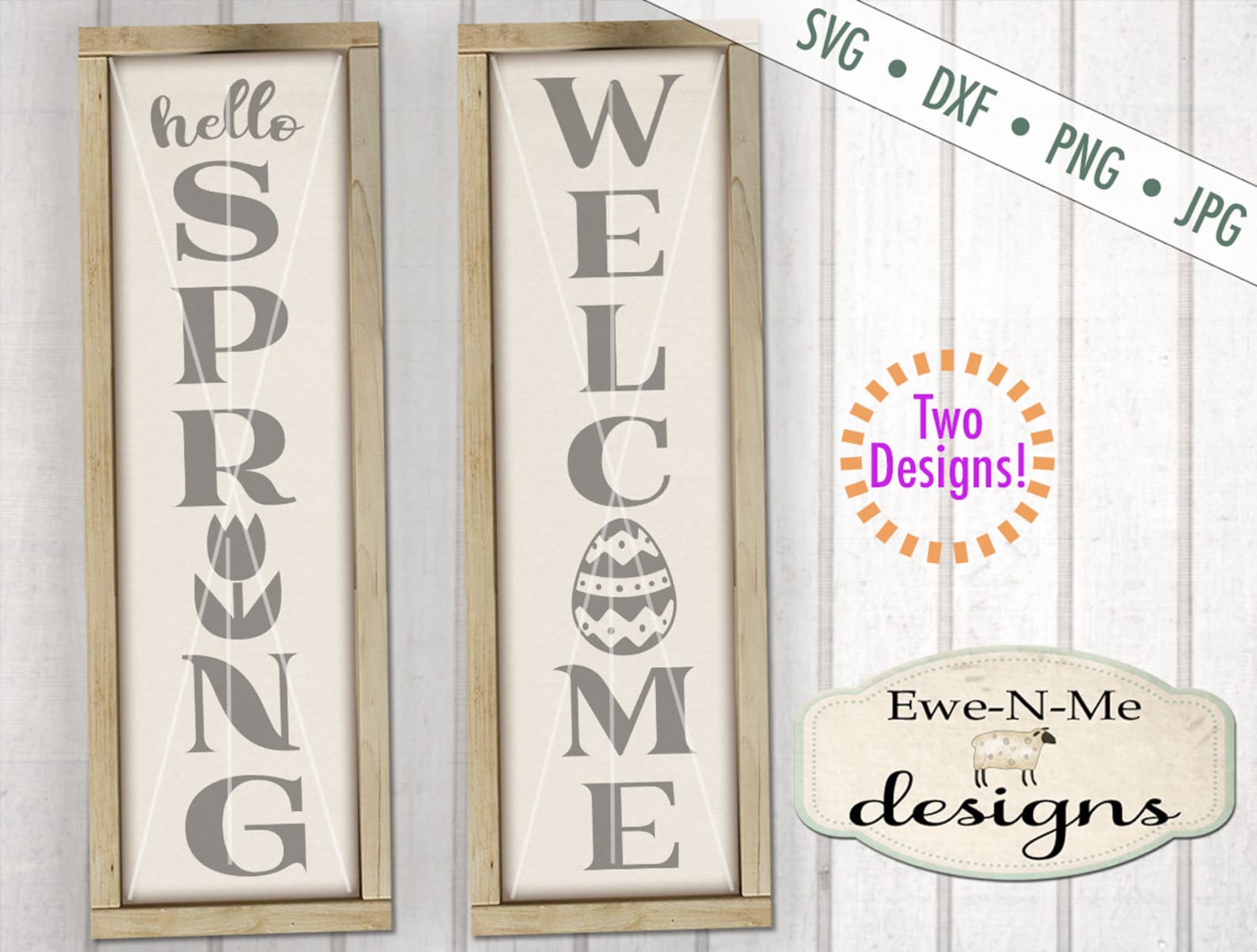 Hello Spring SVG - Easter Egg Welcome SVG - Vertical Porch Sign SVG - Etsy