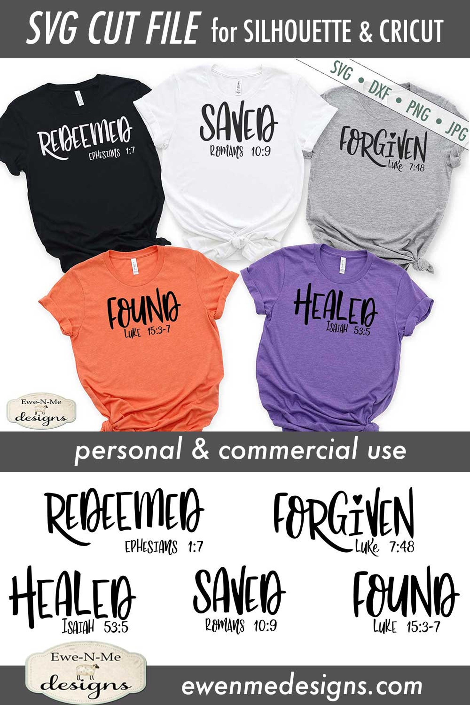 Redeemed Svg Forgiven Svg Saved Svg Found Svg Healed - Etsy