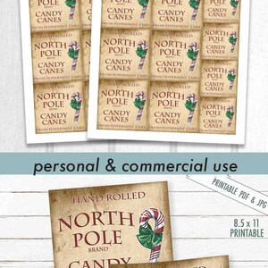 Printable Christmas Tags - Candy Cane Tags - Christmas Tags - Printable ...