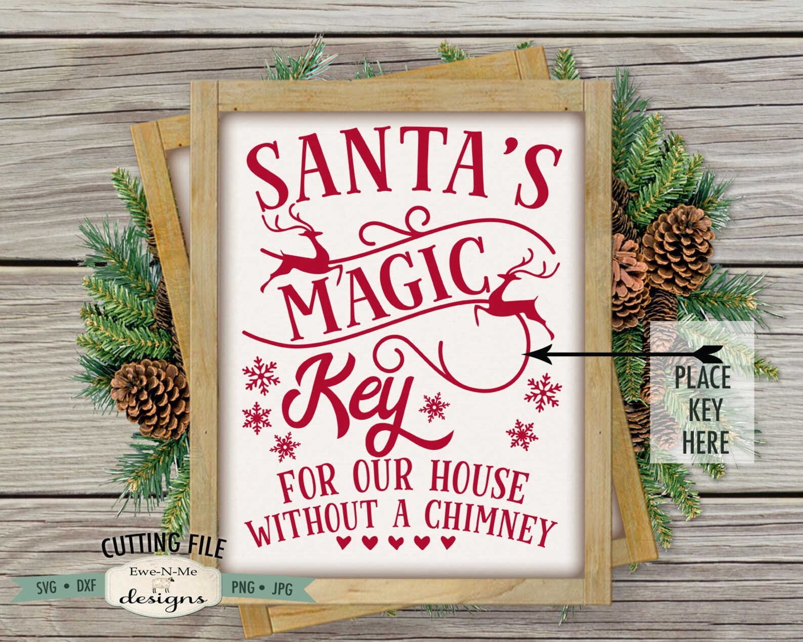 Santa Magic Key SVG Christmas SVG Reindeer SVG | Etsy