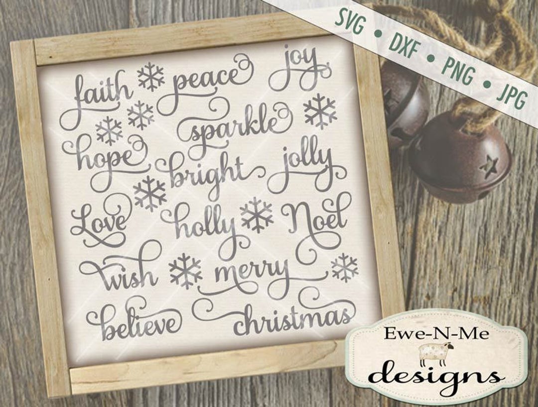 Christmas SVG File - Christmas Words Svg Bundle - Holiday Cut Files ...