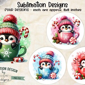 Cute Penguins in Mugs Designs - Penguins in Colorful Cocoa Mug Designs ...
