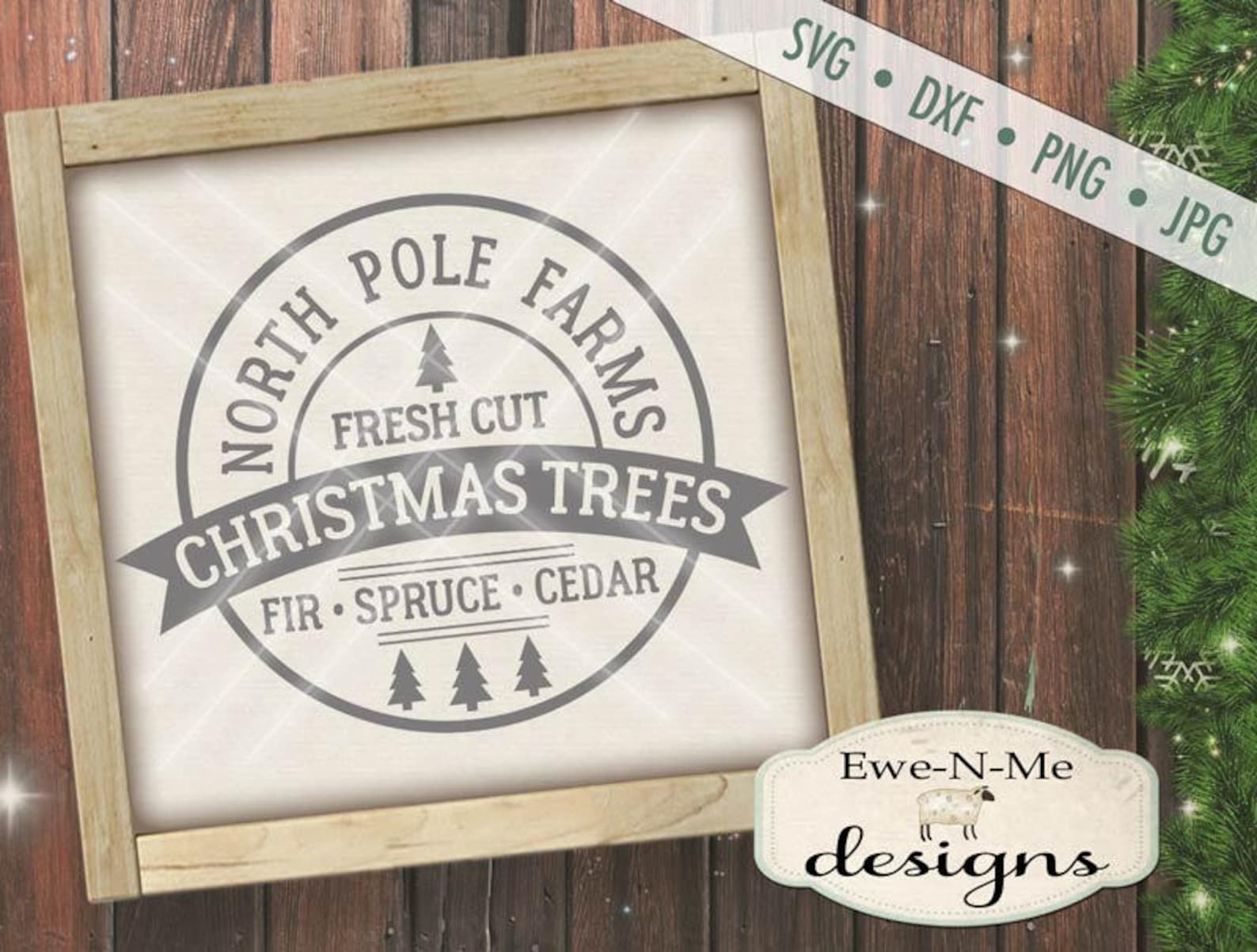 Christmas Tree SVG North Pole SVG Tree Farm Sign Svg - Etsy