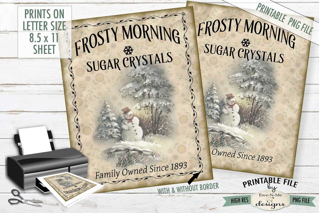Farmhouse Printables - Printable Label Sheet - Frosty Morning Sugar ...