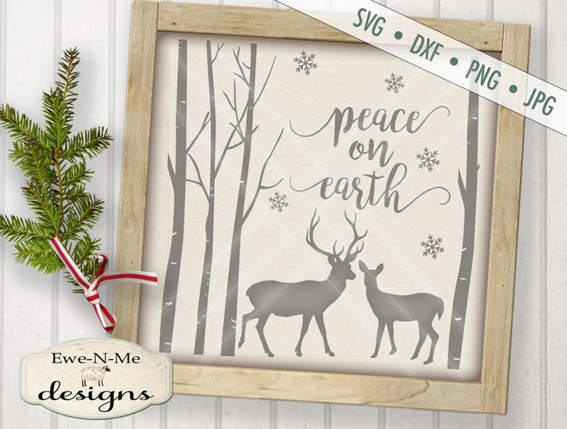 Peace on Earth SVG - Deer Woods Svg - Peace SVG - Snowflake Svg ...