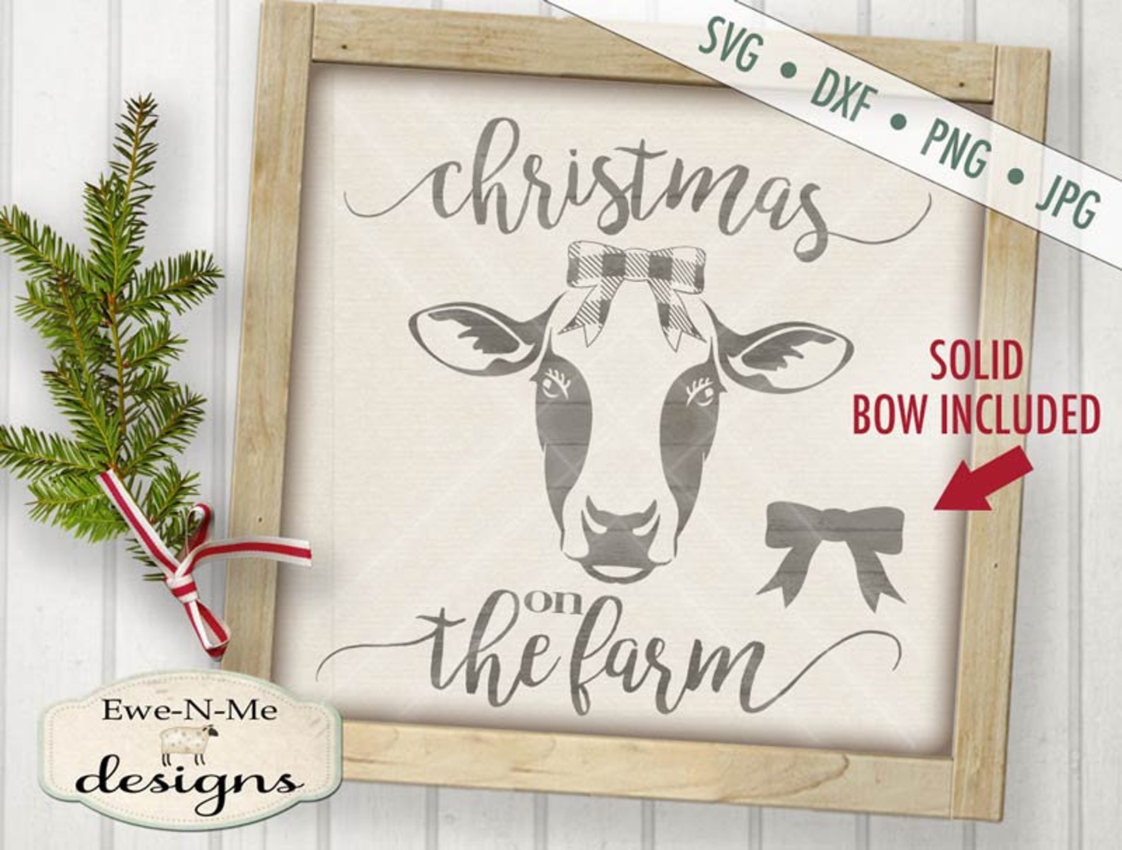 Christmas Cow SVG Christmas Svg Cow Svg Farm SVG - Etsy