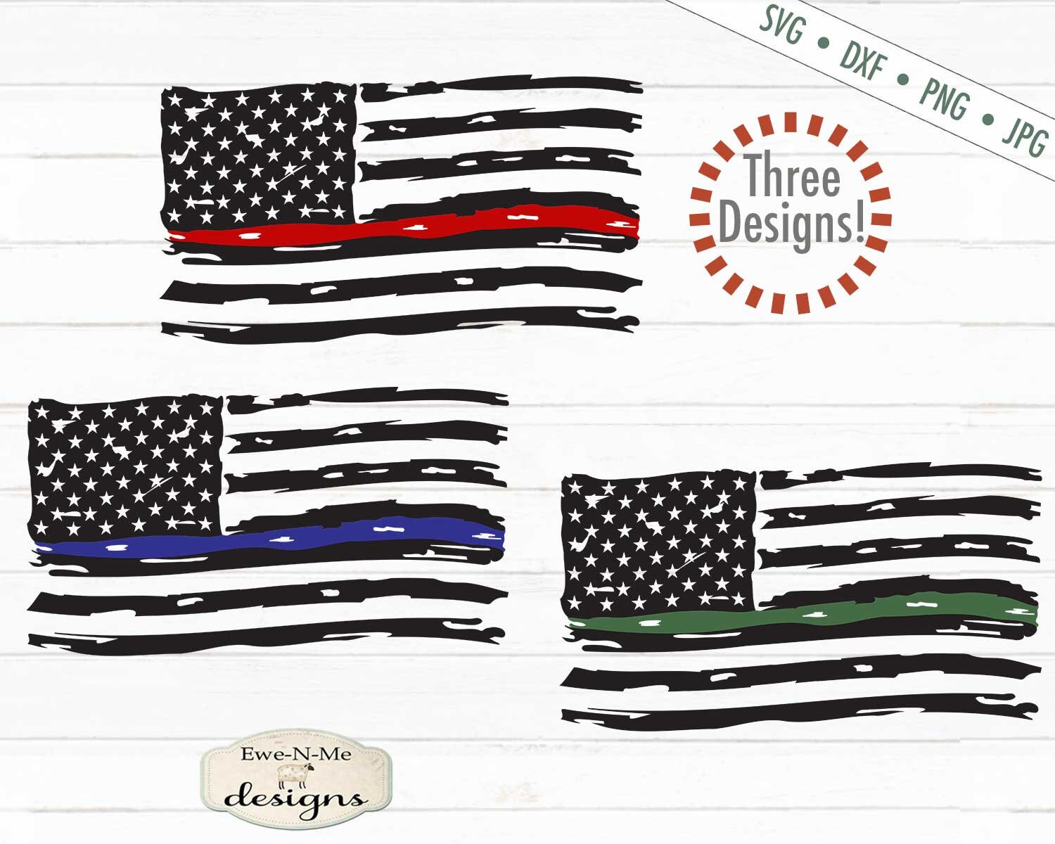 Distressed American Flag SVG Blue Line Flag SVG Red Line | Etsy