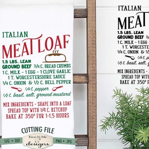 Italian Meatloaf Recipe SVG: Kitchen Wall Art (commercial Use) - Etsy ...