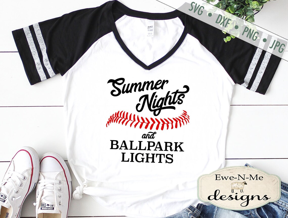 Summer Nights Svg Ballpark Lights Svg Baseball SVG | Etsy