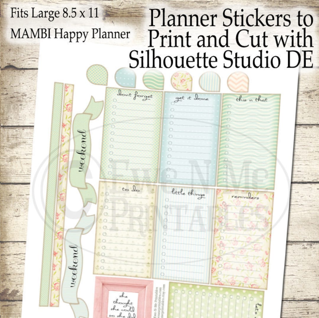 Printable Planner Stickers - Letter Size Planner - Large Happy Planner ...