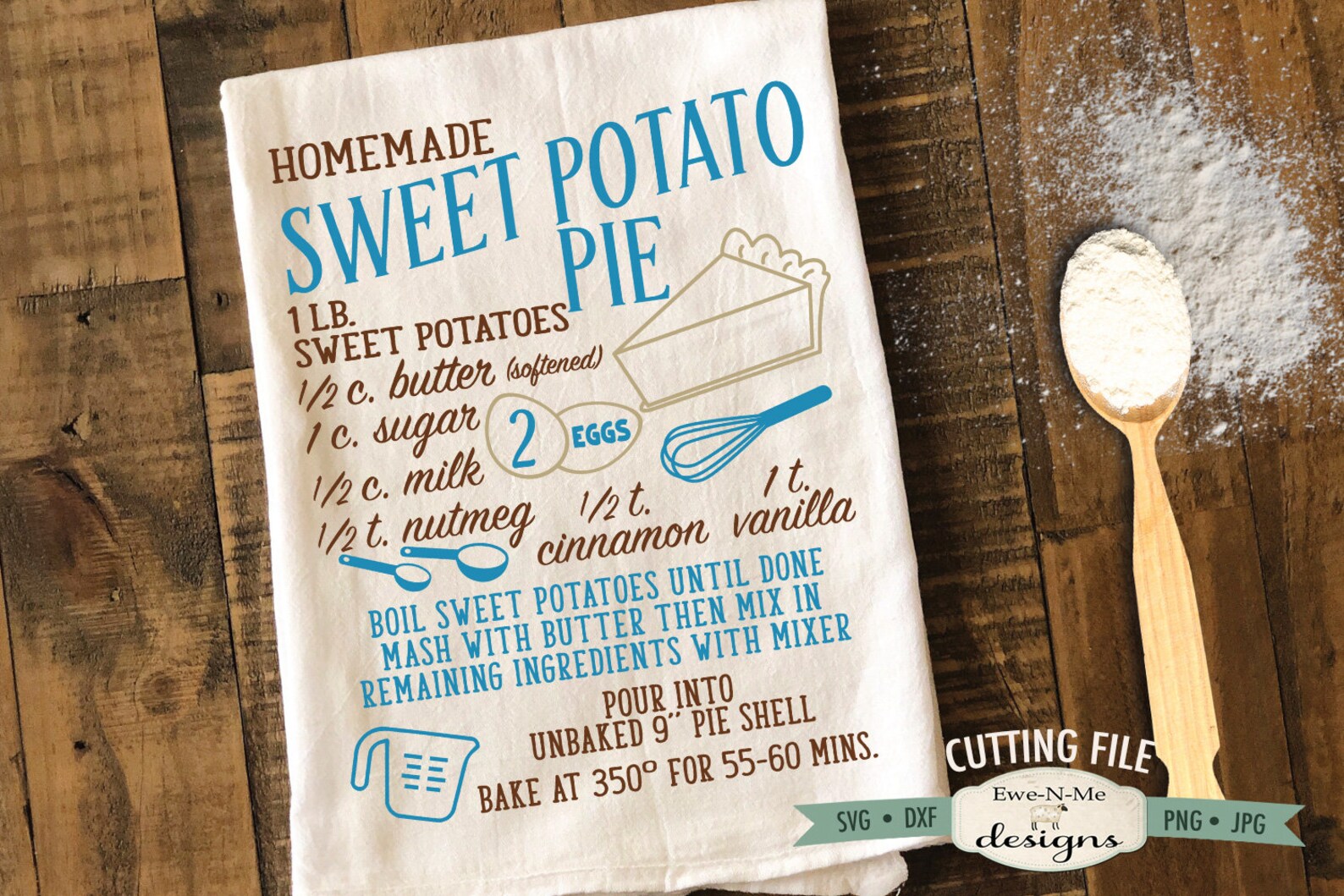 Sweet Potato Pie Recipe SVG - Pie Recipe Svg - Fall Svg - Autumn SVG ...