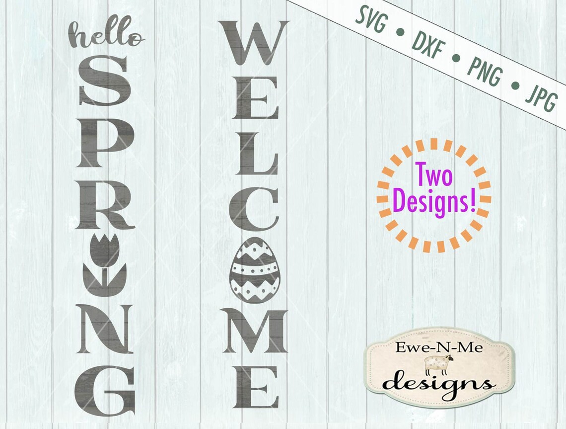 Hello Spring SVG - Easter Egg Welcome SVG - Vertical Porch Sign SVG - Etsy