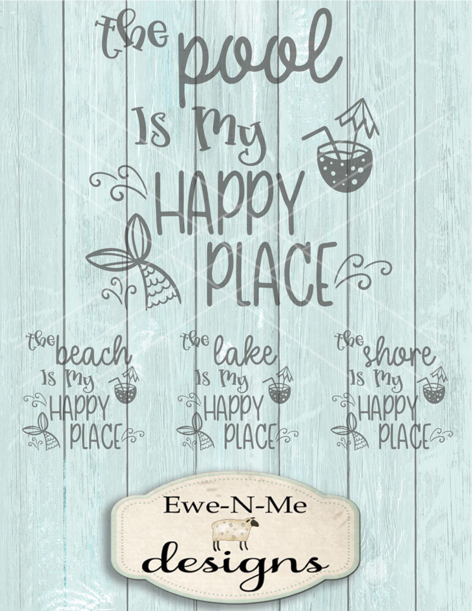 Pool SVG Beach SVG Lake SVG Shore Svg Happy Place Svg - Etsy