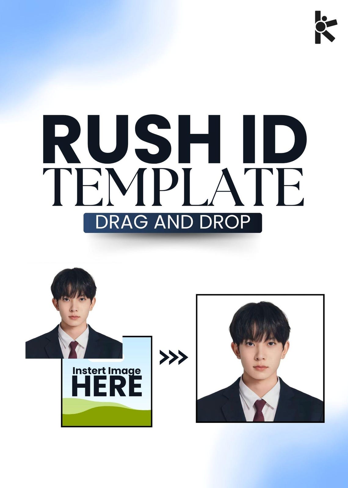 Editable Rush ID and Passport Photo Canva Templates | Drag-and-drop ...