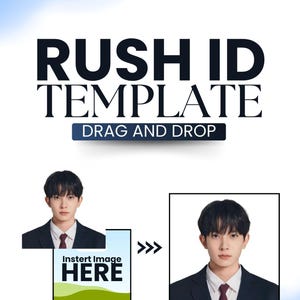 Editable Rush ID and Passport Photo Canva Templates | Drag-and-drop ...