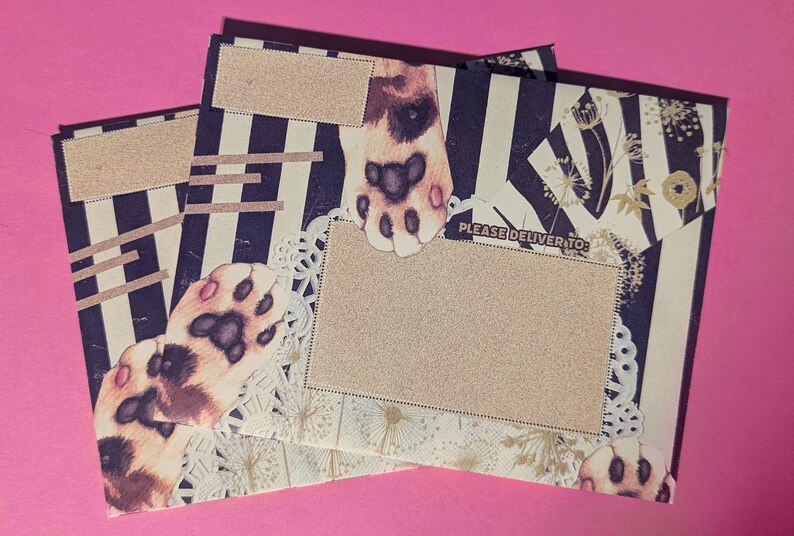 Collaged Cat Envelope Set - Etsy