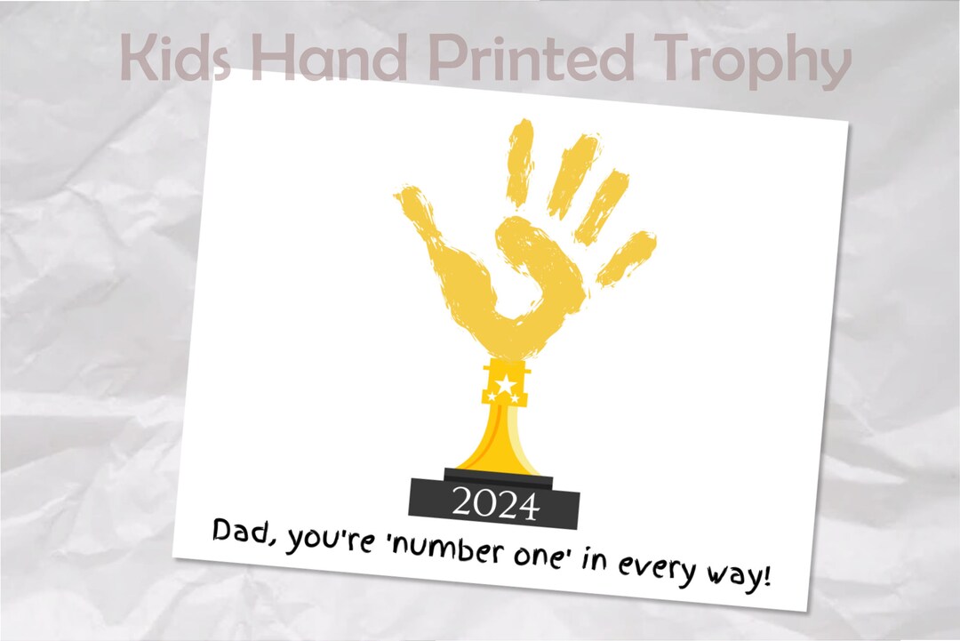 DIY Father's Day Handprint Trophy: Print & Personalize - Etsy