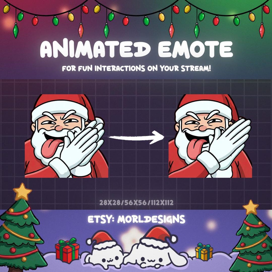 Animated Santa Rubbing Hands Emote: Twitch, Discord, Youtube (digital ...