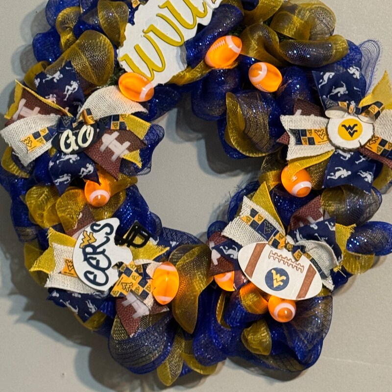 Wvu Wreath - Etsy