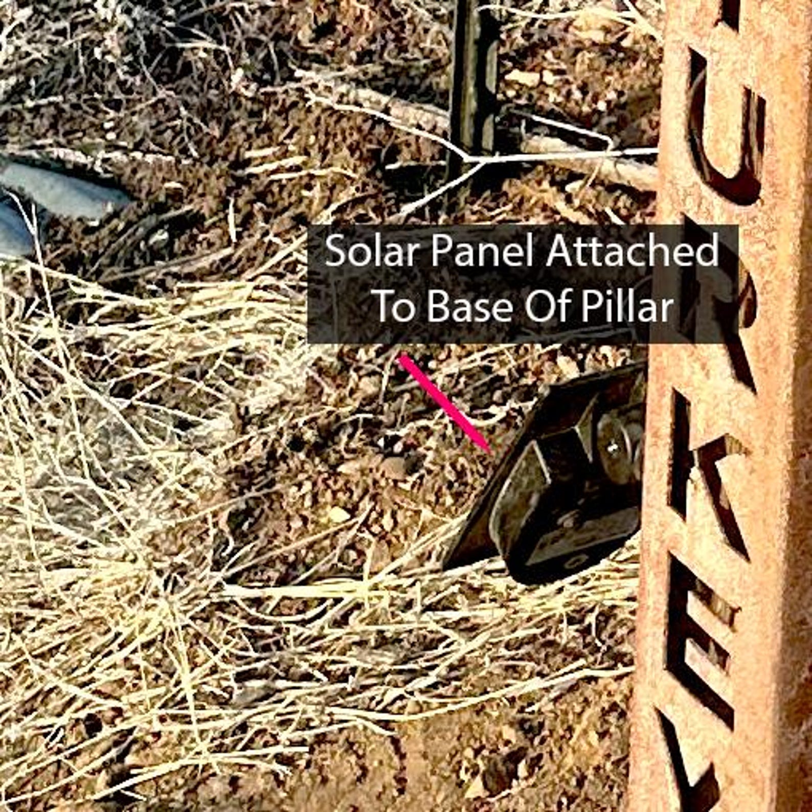 Custom Address Sign Post. Solar Lighted Inside the Column. Rust Finish ...