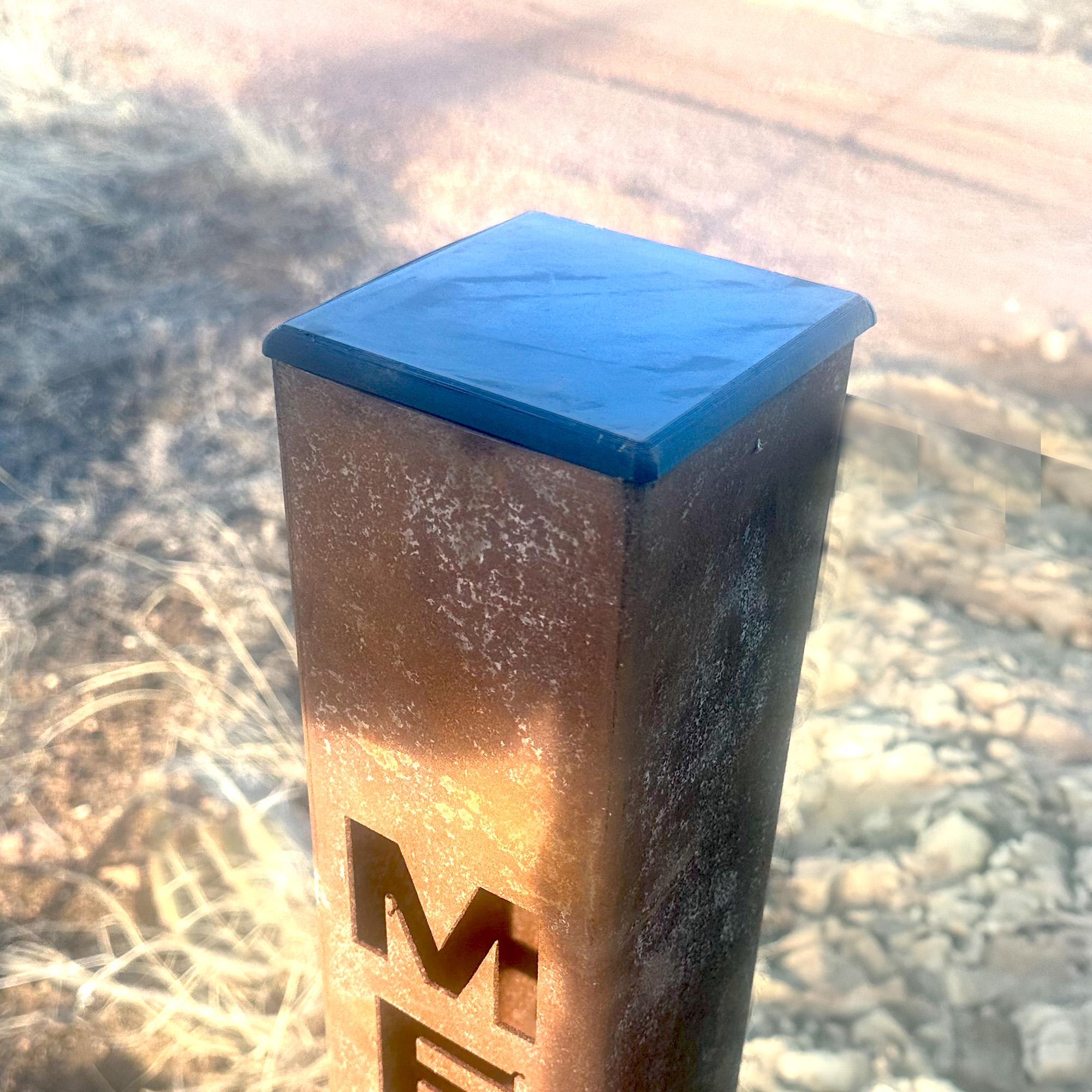 Custom Address Sign Post. Solar Lighted Inside the Column. Rust Finish ...