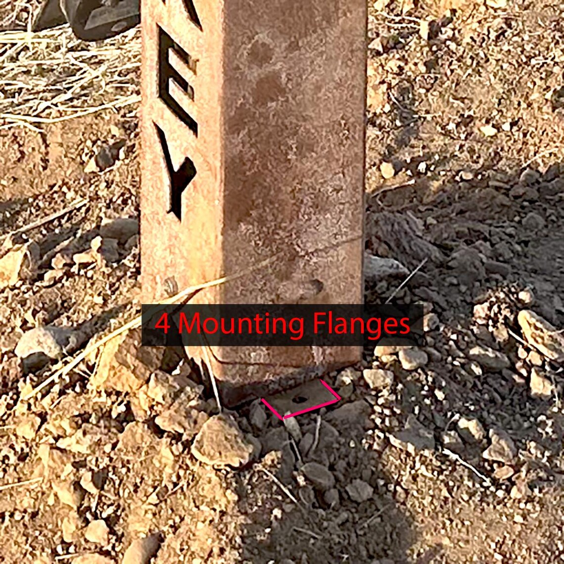 Custom Address Sign Post. Solar Lighted Inside the Column. Rust Finish ...