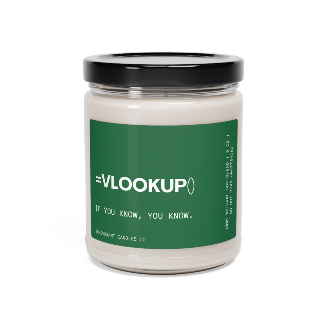 VLOOKUP() Funny Excel Function Financial Analyst Scented Soy Candle ...