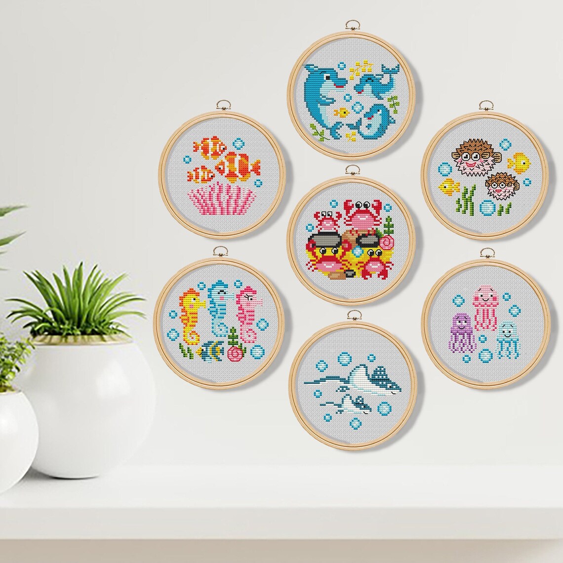 Sea Animals Cross Stitch Pattern Pdf149 Ocean Animals Dolphin Cross ...