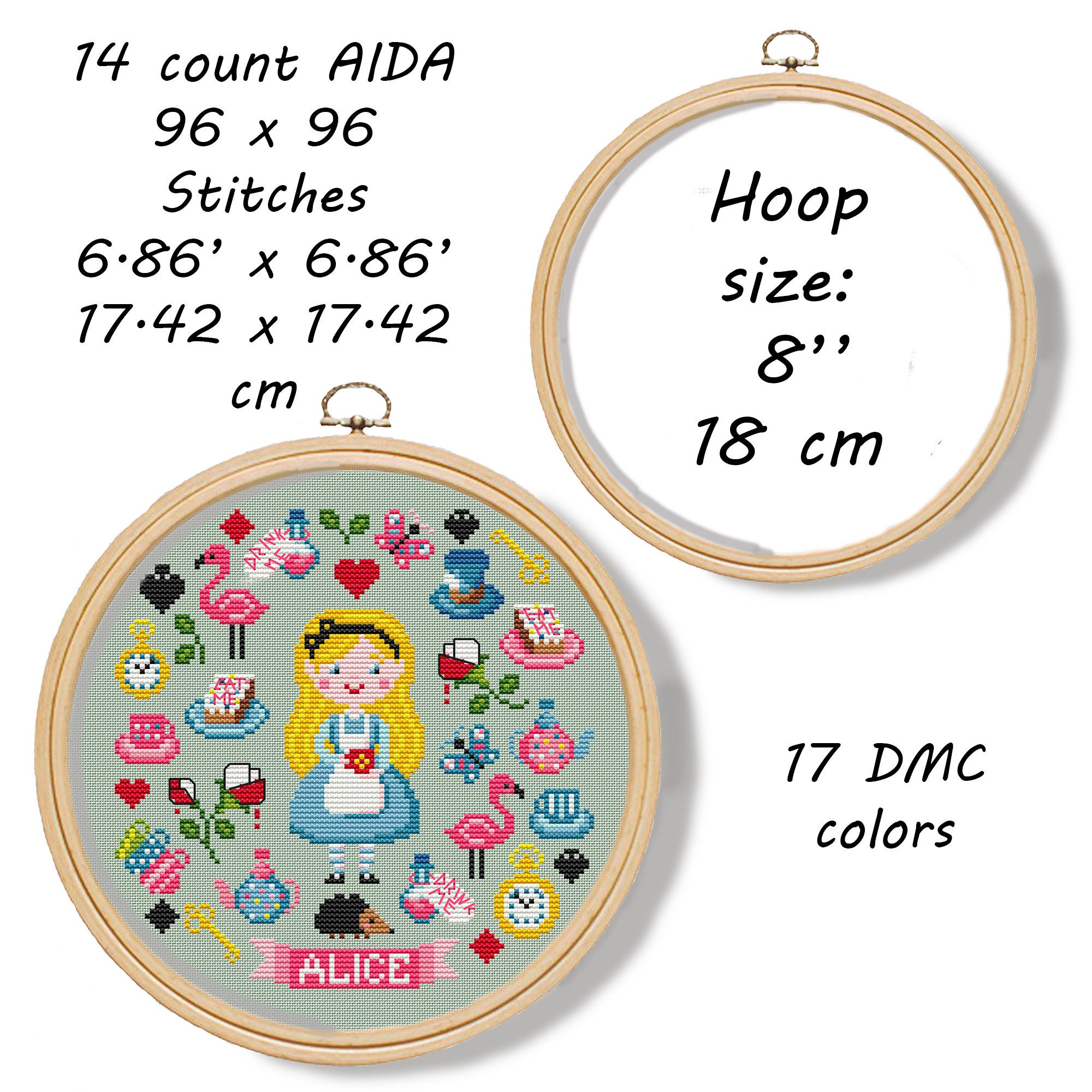 Alice in Wonderland Modern Cross Stitch Pattern Pdf #127 Alice Cross ...